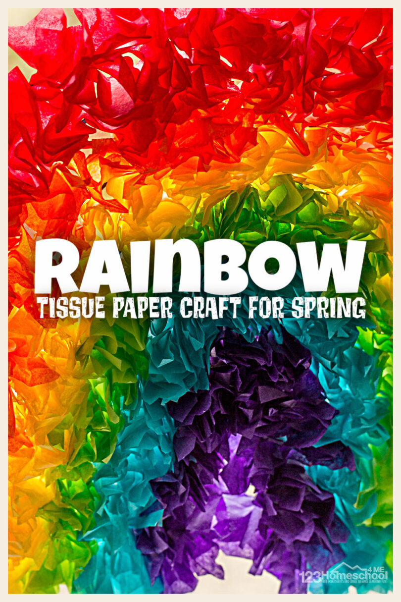 🌈 Tissue Paper Rainbow Craft for Spring