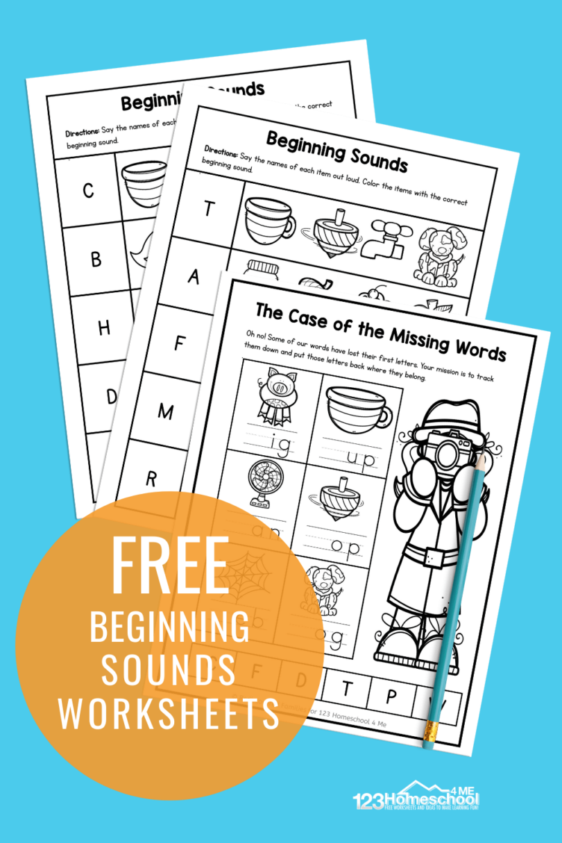 Free Beginning Sounds Worksheets pdf for Kindergarten and First Grade