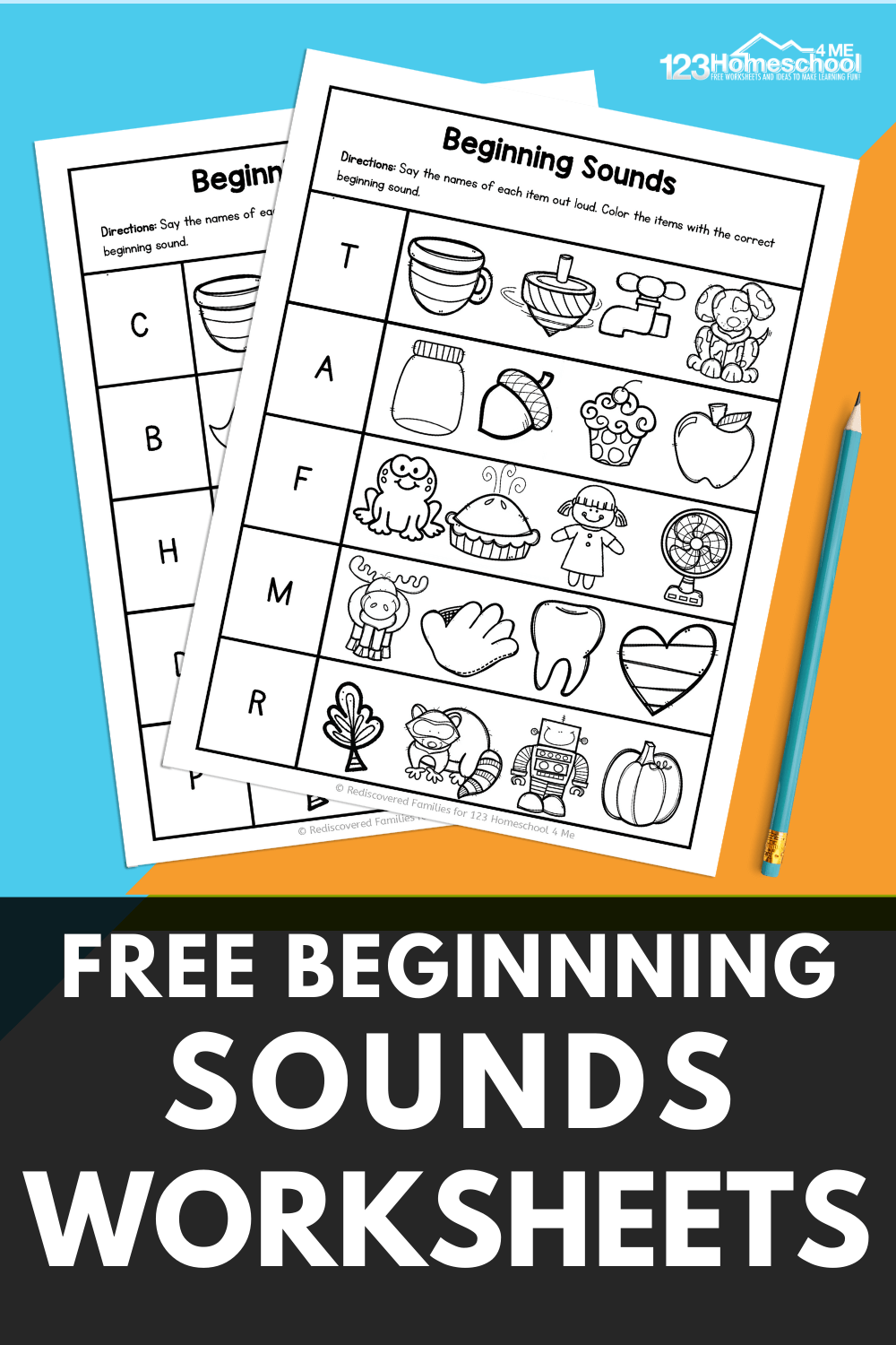 Free Beginning Sounds Worksheets pdf for Kindergarten and First Grade