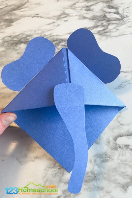 Folded Paper Bookmark: An Elephant Craft