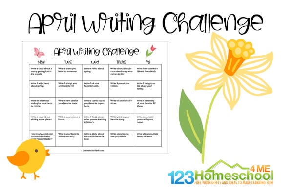 ☔ FREE Printable Writing Prompts Calendar for April
