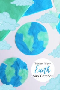 🌏 Earth Day Tissue Paper Suncatcher Craft for Preschoolers