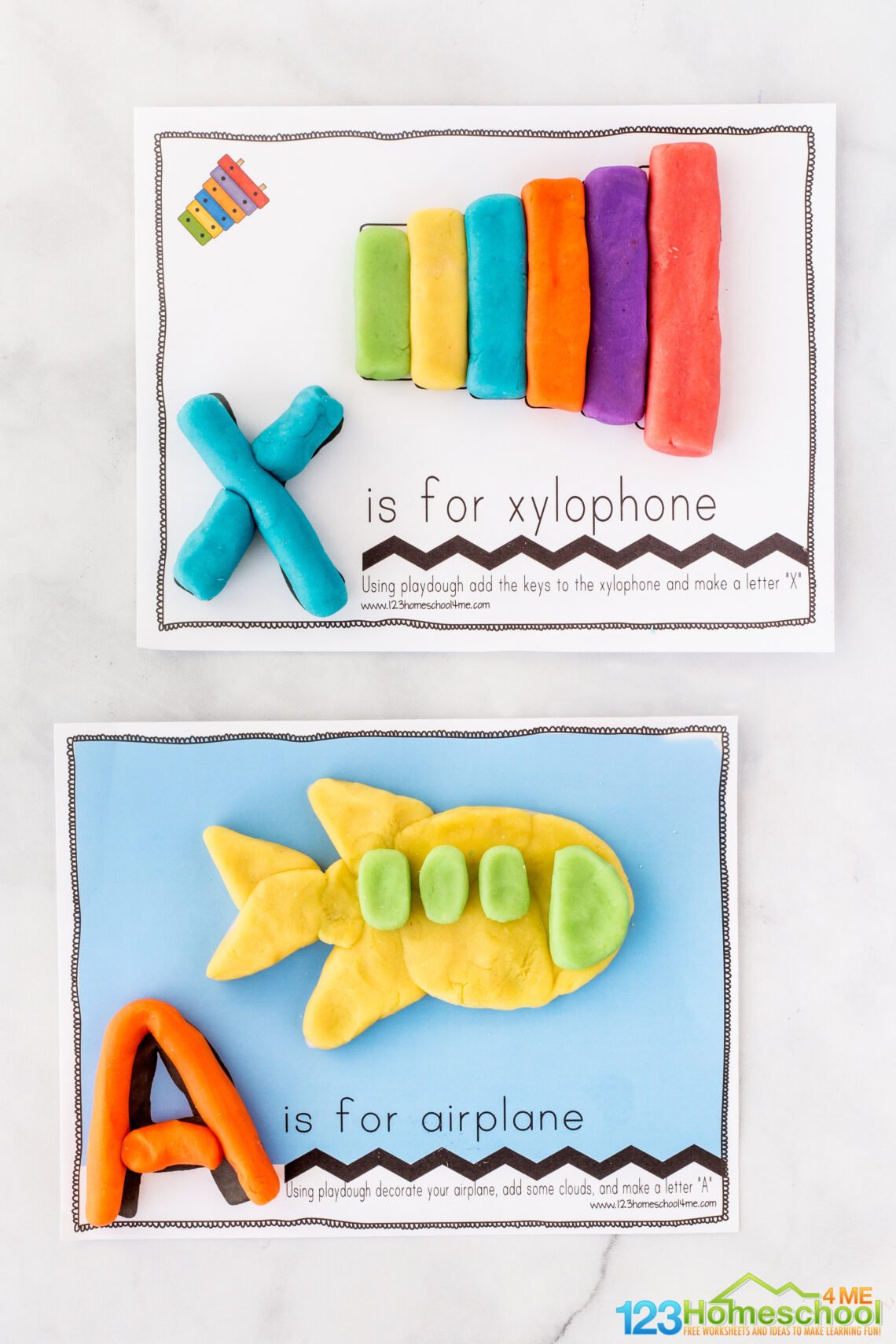 Free Printable A to Z Letter Playdough Mats