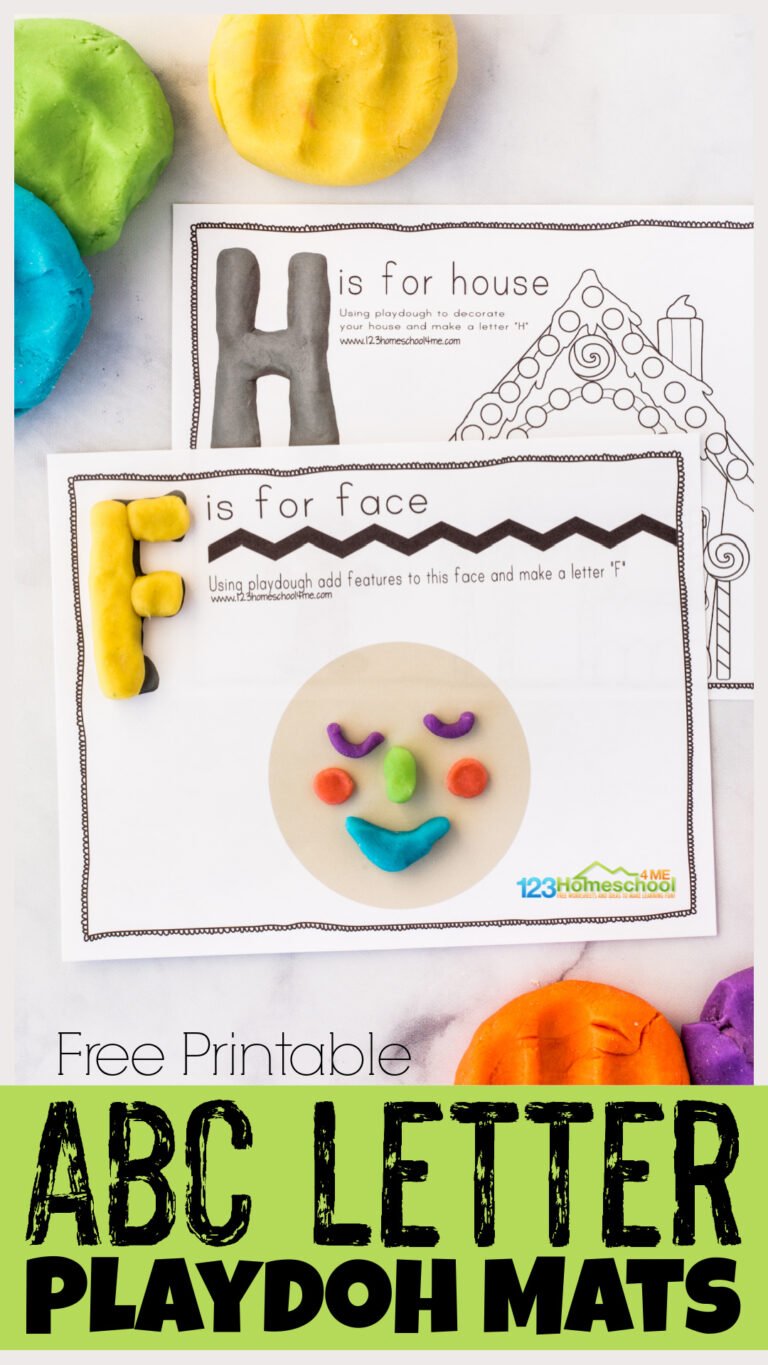 Free Printable A to Z Letter Playdough Mats