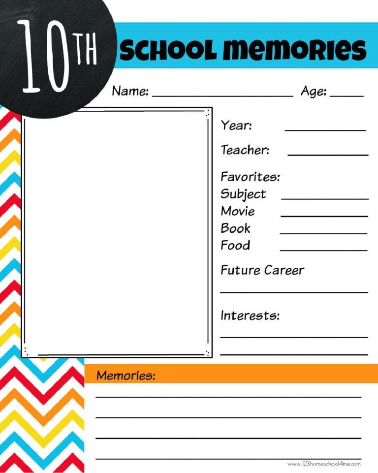 FREE Printable School Memory Book (with pdf template)
