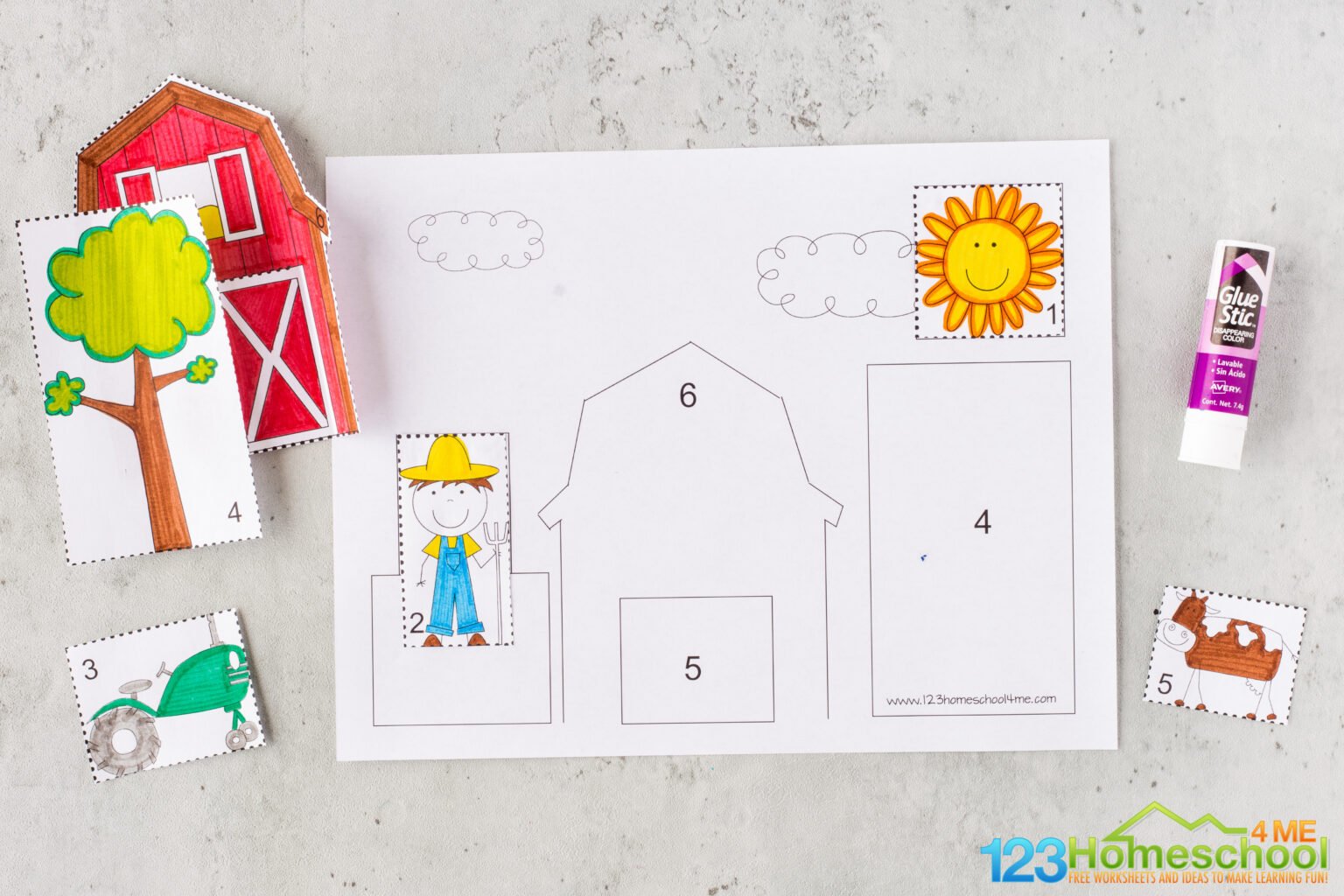 FREE Printable Farm Cutting Practice Worksheets