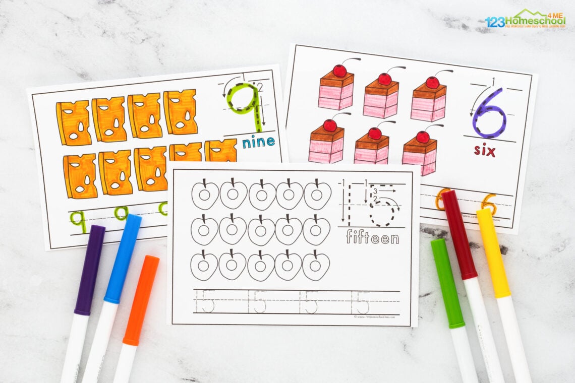 🐛 The Very Hungry Caterpillar Number Tracing Printable Worksheets