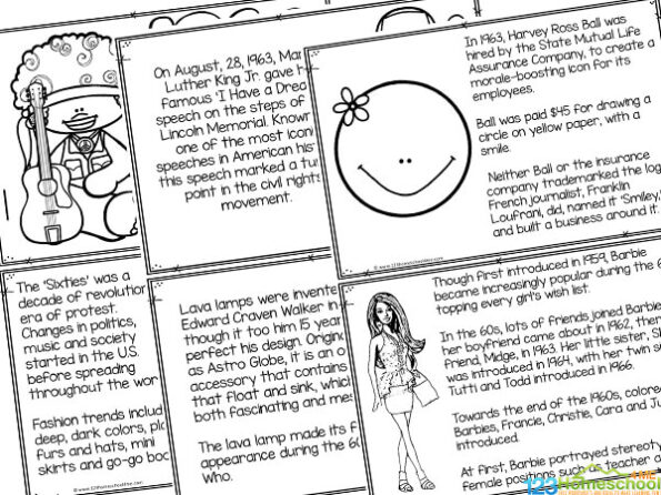 FREE 1960s for Kids Printable History Reader