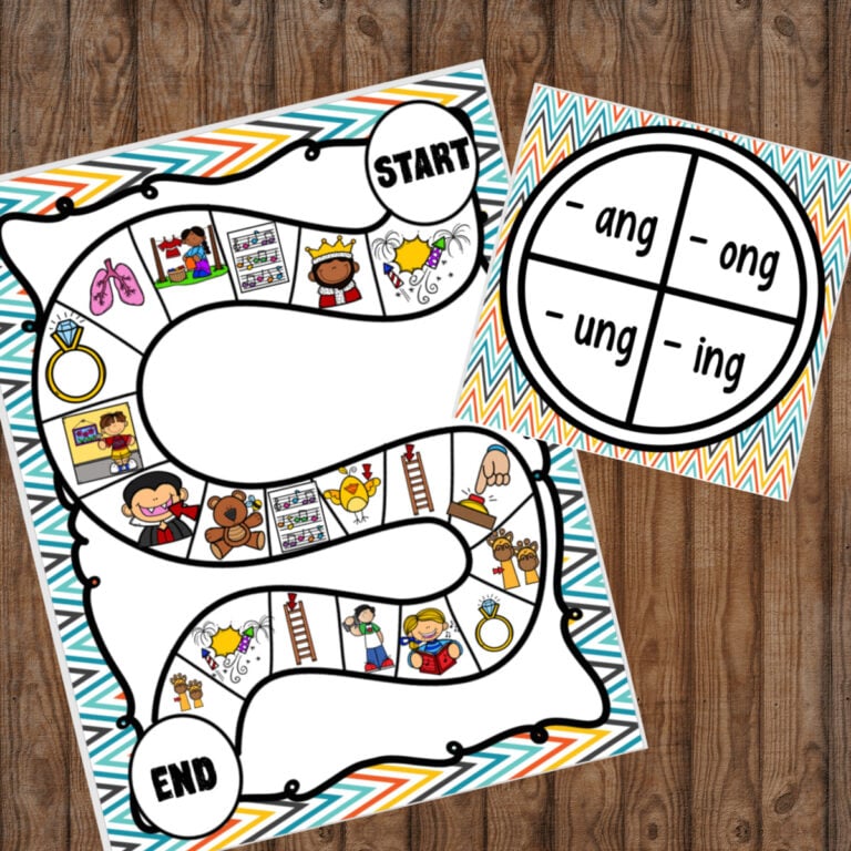 FREE Printable ng Sound Words Rhyming Game (Free Printable)