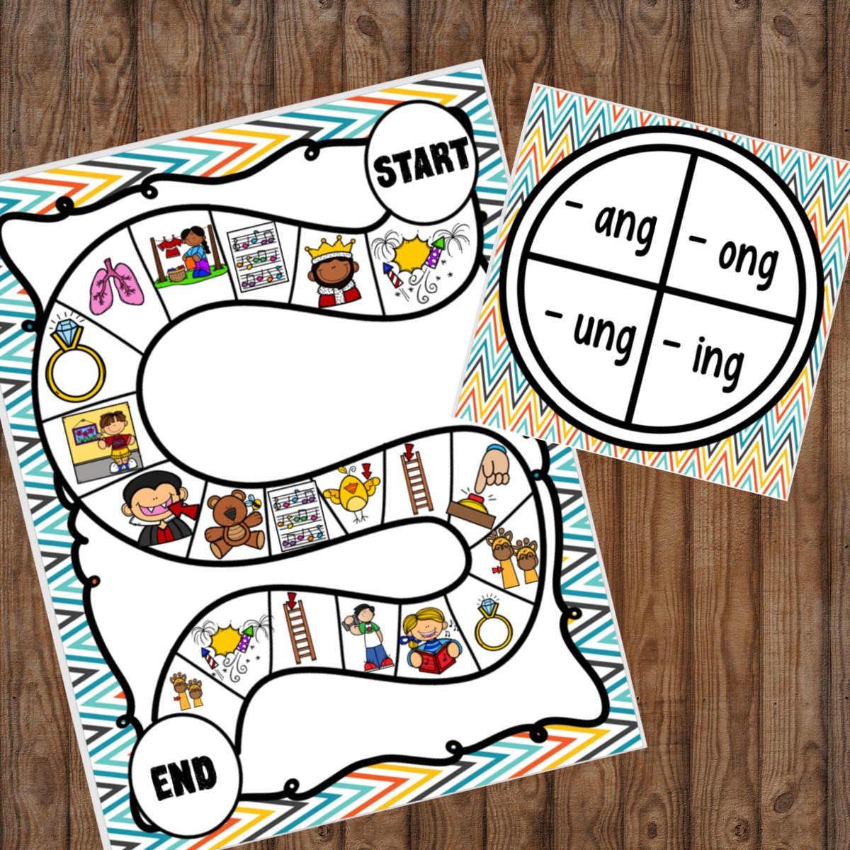 FREE Printable ng Sound Words Rhyming Game (Free Printable)