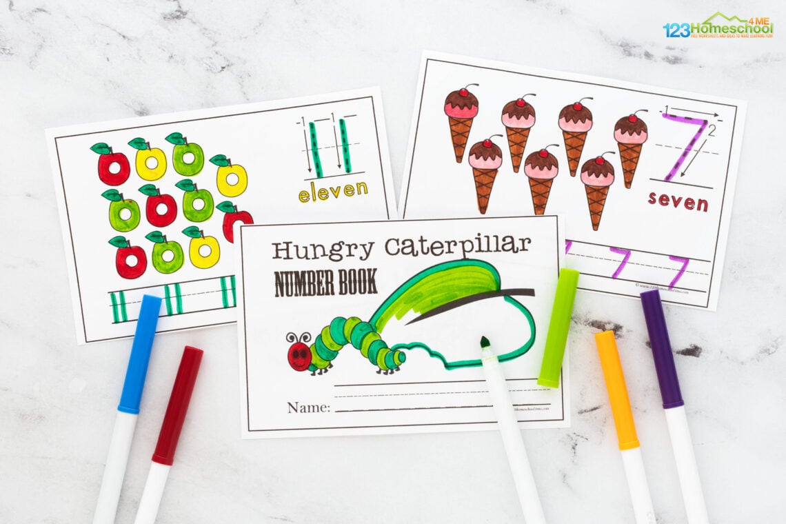 The Very Hungry Caterpillar Number Tracing Printable Worksheets – Open ...