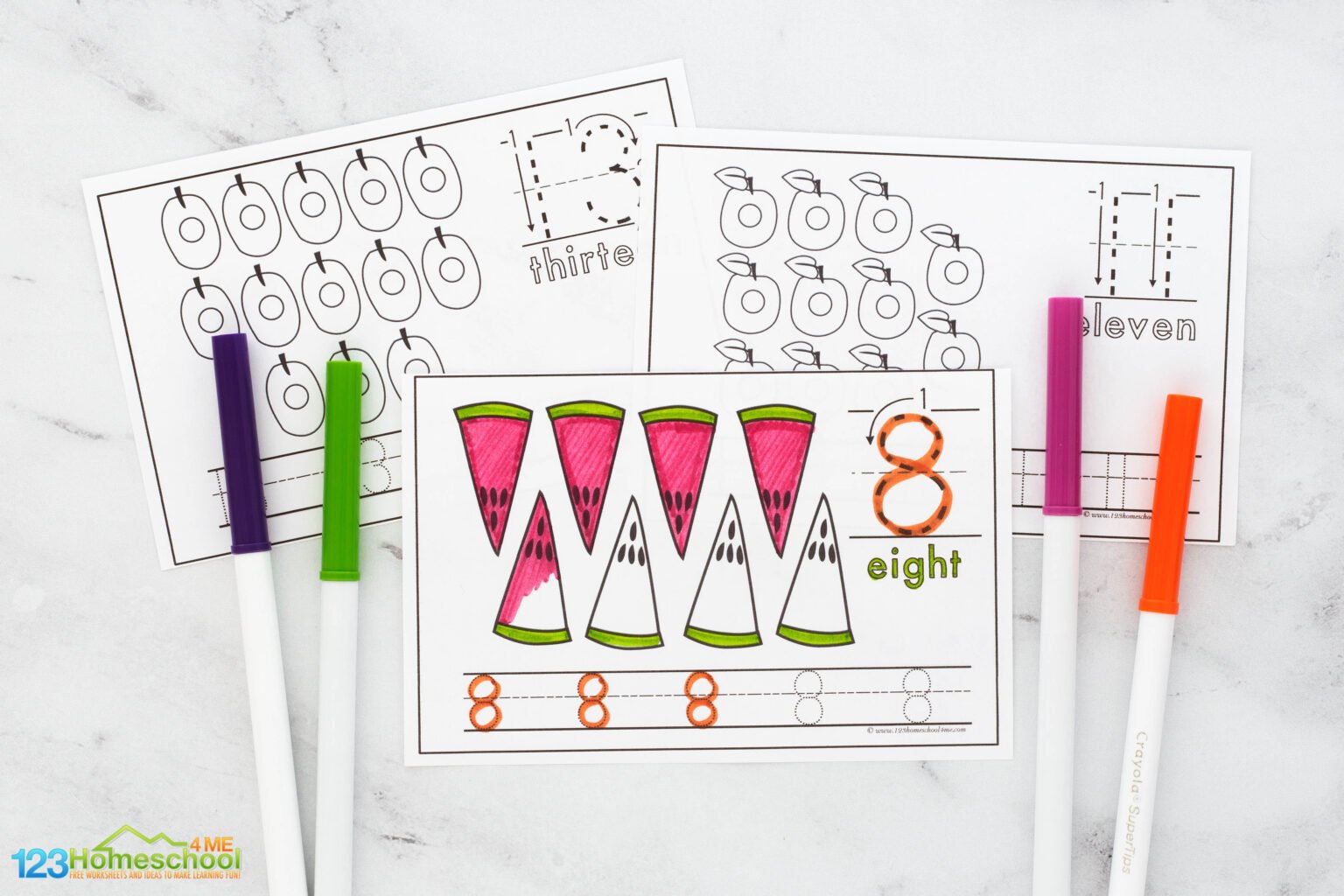 🐛 The Very Hungry Caterpillar Number Tracing Printable Worksheets