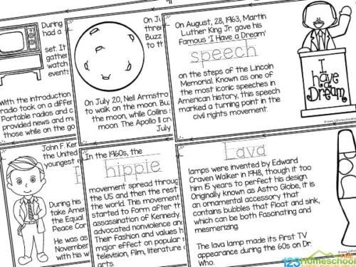 FREE 1960s for Kids Printable History Reader
