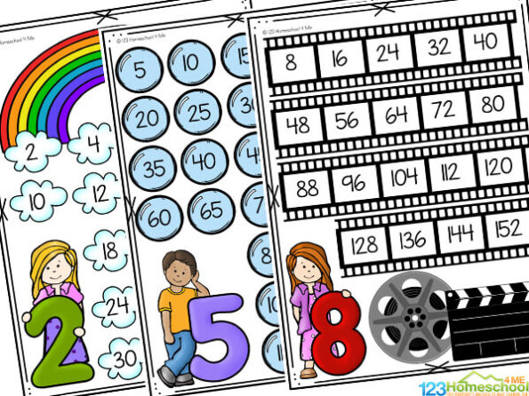 CUTE Skip Counting Chart 2-15s - Skip Counting Activities for Kids