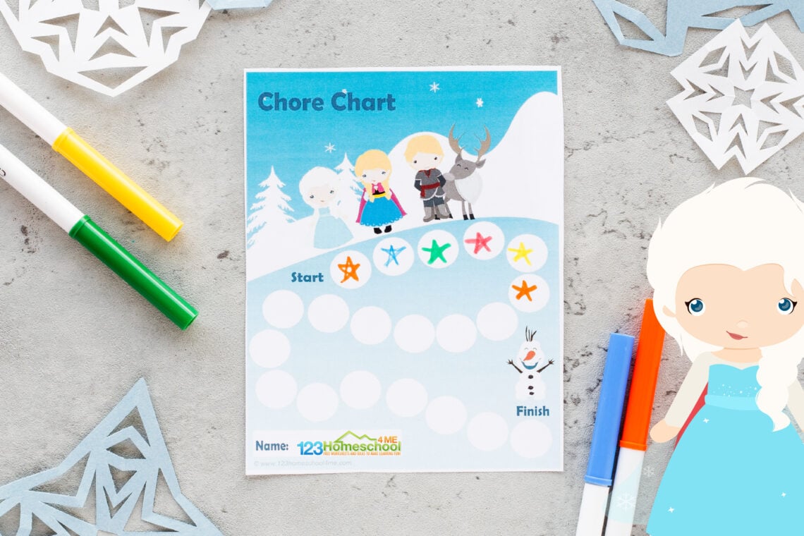 ️ FREE Frozen Reward Chart for Kids