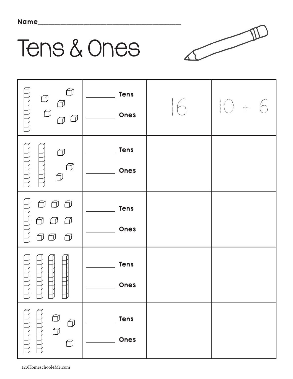 FREE Place Value Worksheets with Tens and Ones