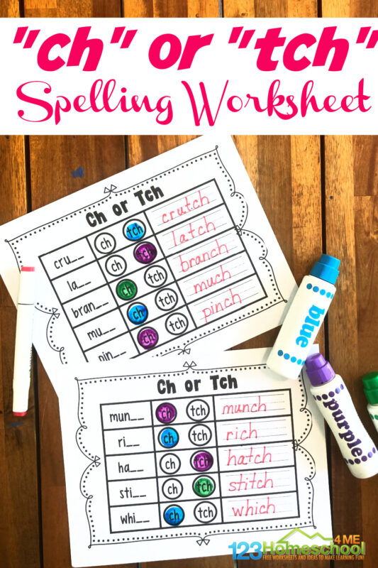 FREE Spelling Ch And Tch Worksheets For 1st Graders FREE Spelling Ch And Tch Worksheets For 1st Graders