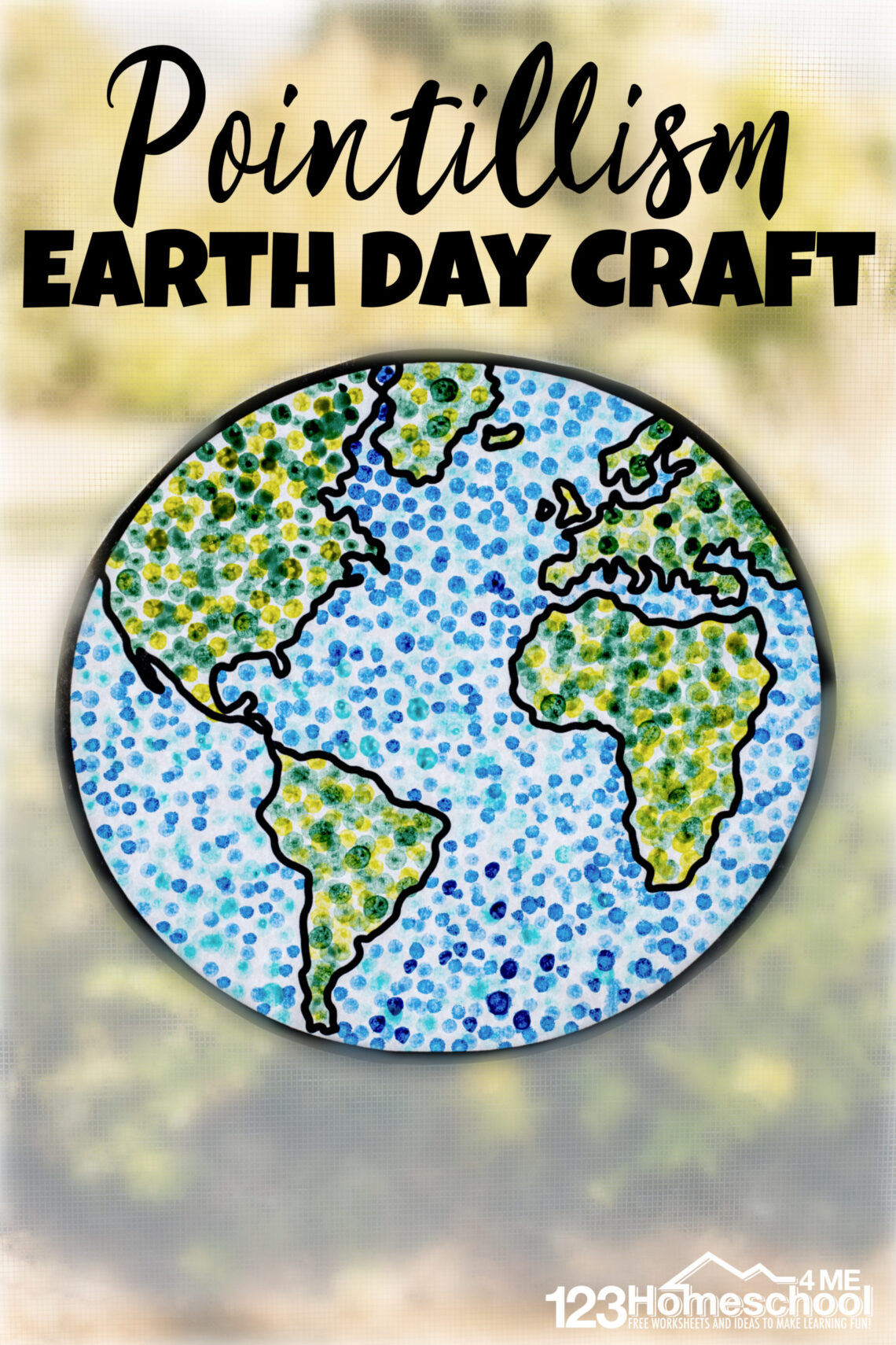 🌏 Pointillism Earth Day Crafts and Art Project for Kids