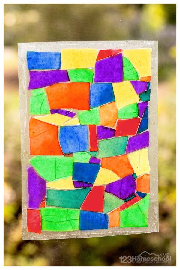 Stained Glass Pasta Art and Craft for Kids