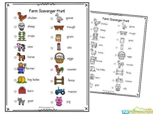 🚜 FREE Printable Farm Scavenger Hunt for Kids