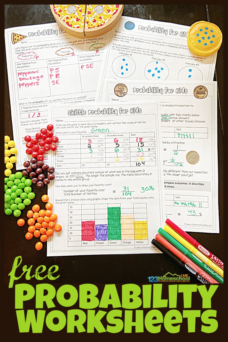 4 Hands-on Probability Games with FREE Printable Worksheets