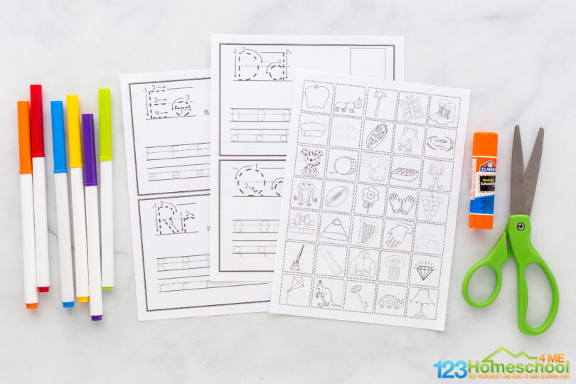 ️ FREE Printable Alphabet Cut-and-Paste Letter Tracing Worksheets