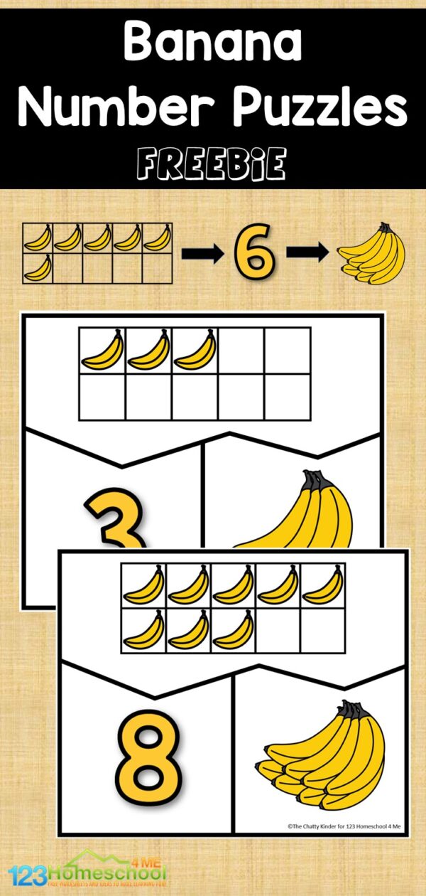 🍌 FREE Banana Number Puzzles