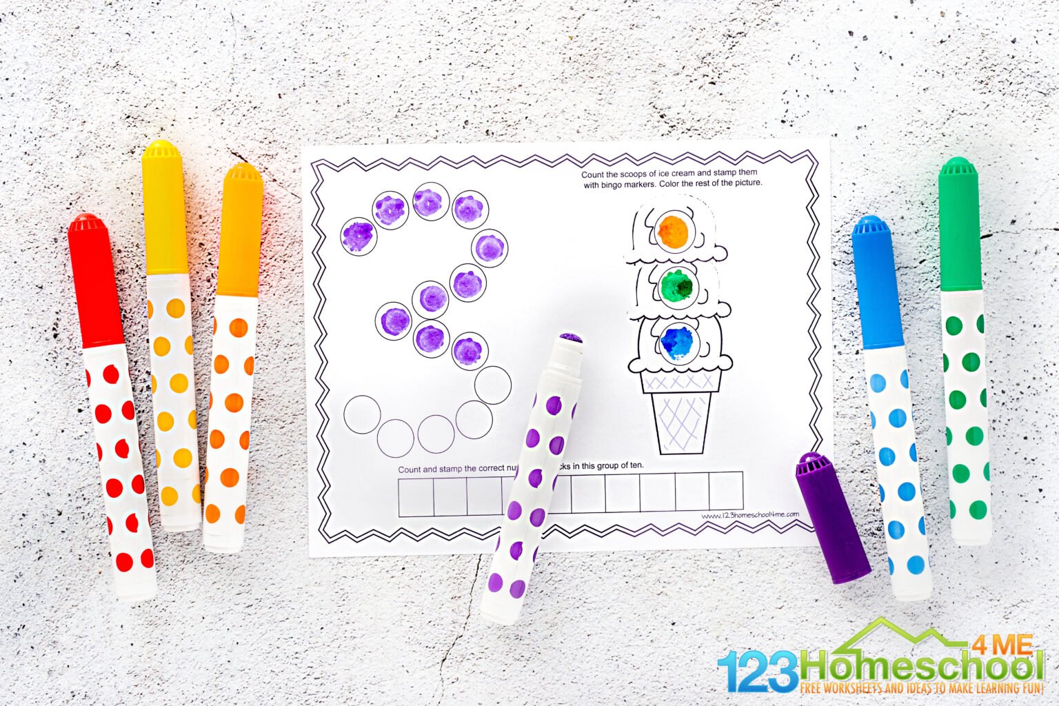 FREE Counting Do-a-Dot Printables with Bingo Daubers Worksheets