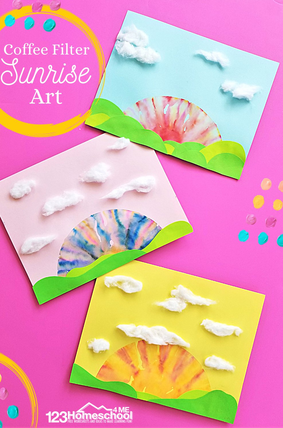 Lovely Sunrise Coffee Filter Craft and Art Project