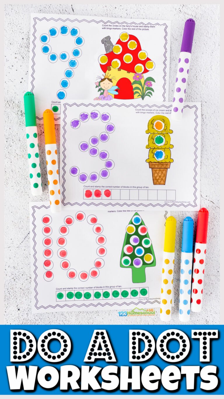 FREE Counting Bingo Daubers Printable Worksheets and Number Activity Sheets