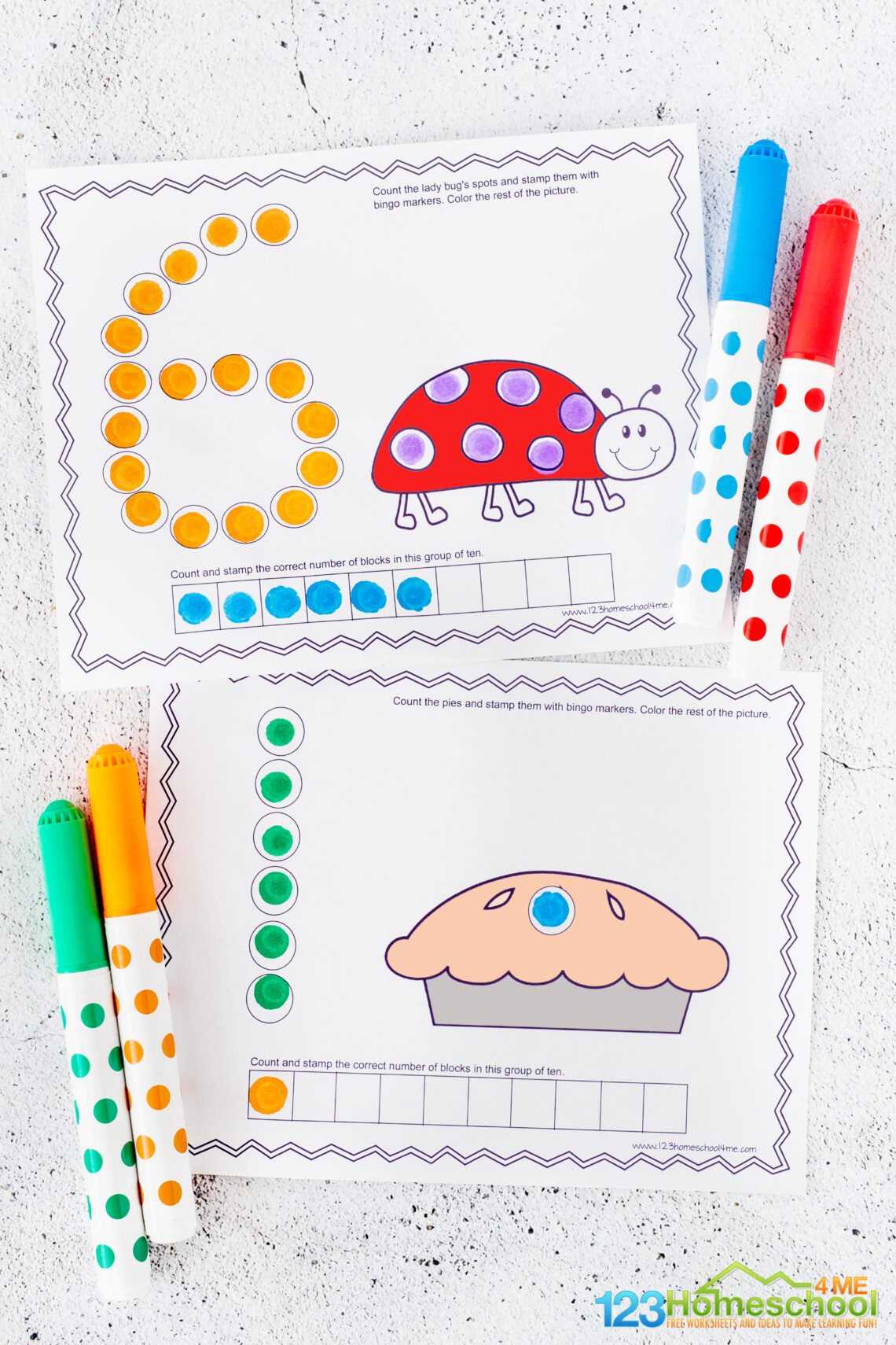 FREE Counting Do-a-Dot Printables with Bingo Daubers Worksheets