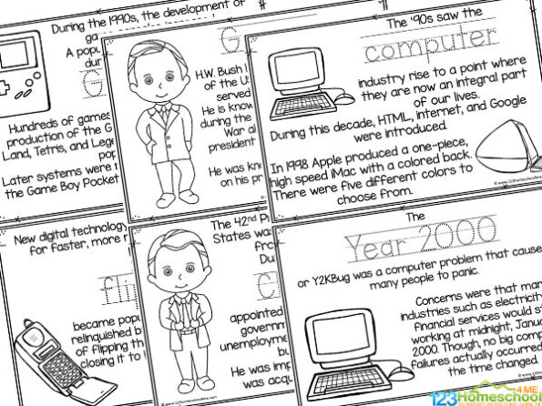 1990s for Kids Printable American History Reader
