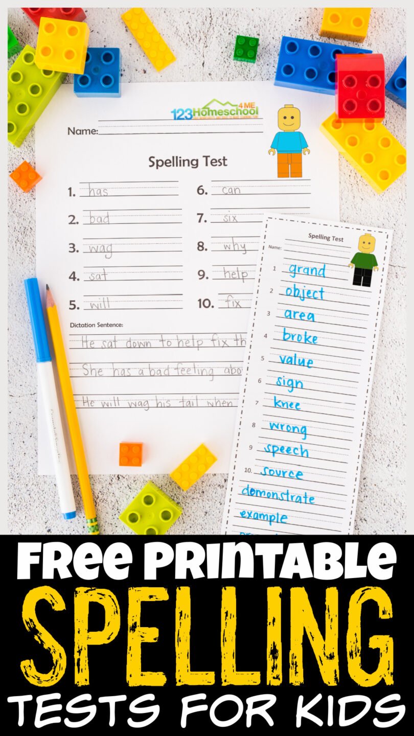 Free Printable Spelling Test Template