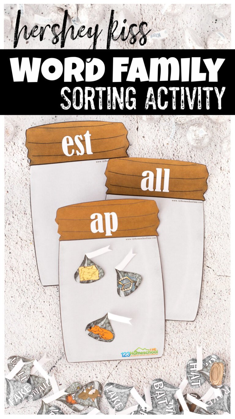 FREE Printable Kindergarten Word Family Sliders Activity