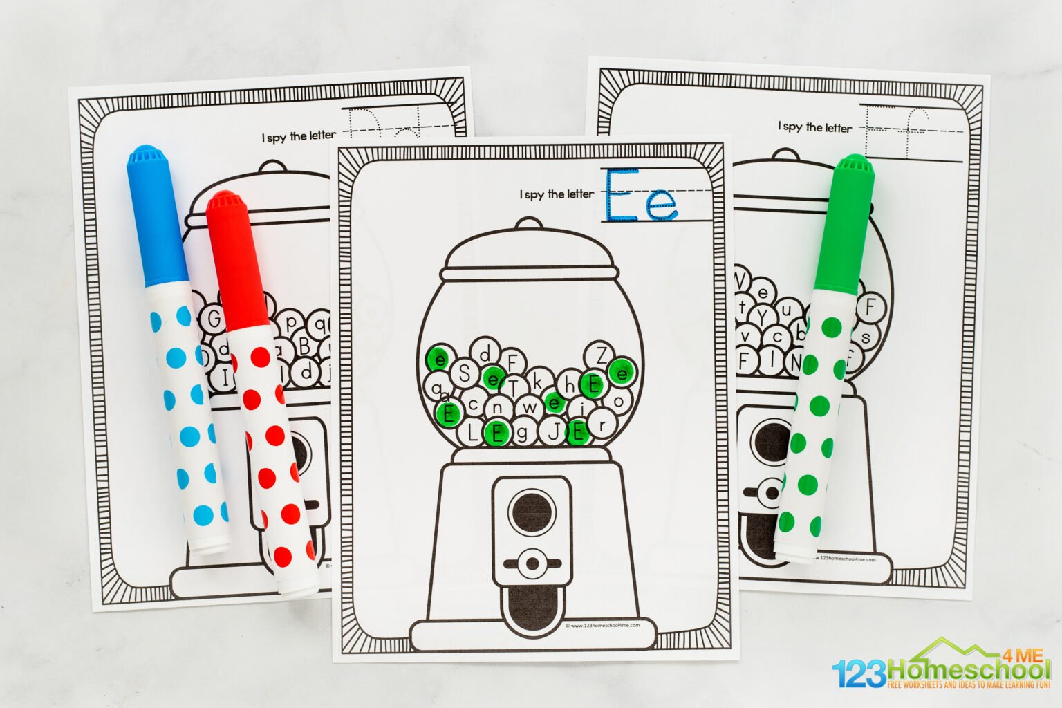 🖍️ I Spy Gumball Letters - FREE Printable Alphabet Worksheets pdf