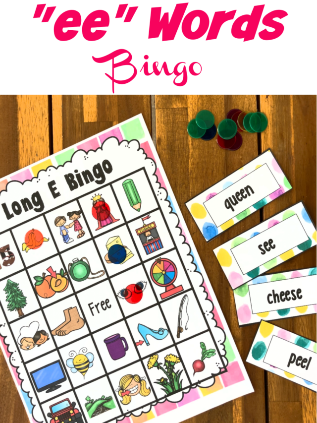 Long E BINGO Game Printable - 123 Homeschool 4 Me