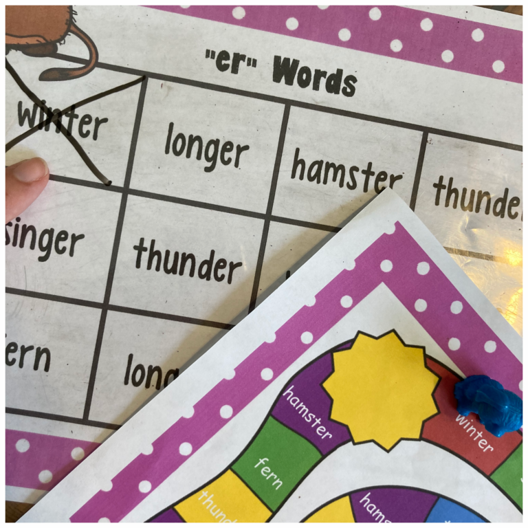 FREE Phonics er Words Printable Game