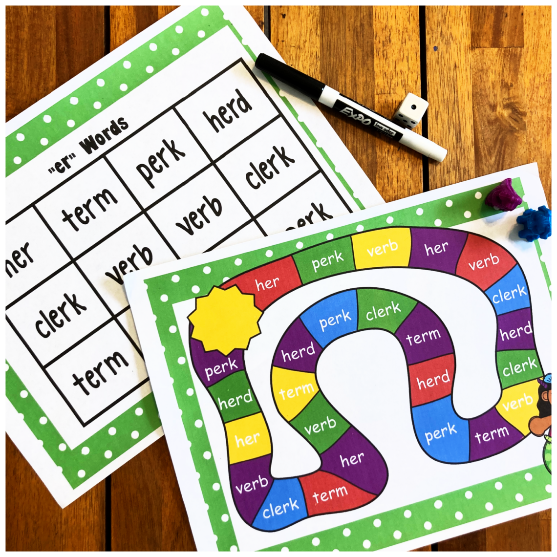FREE Phonics er Words Printable Game