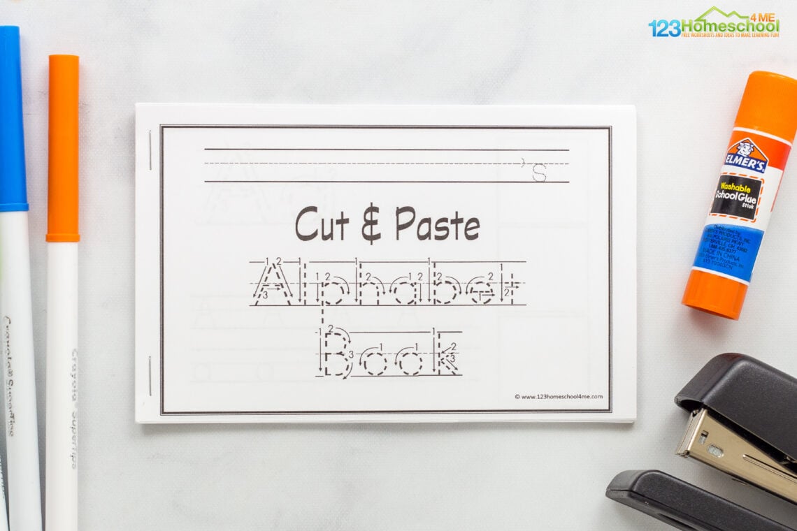 ️ FREE Printable Alphabet Cut-and-Paste Letter Tracing Worksheets