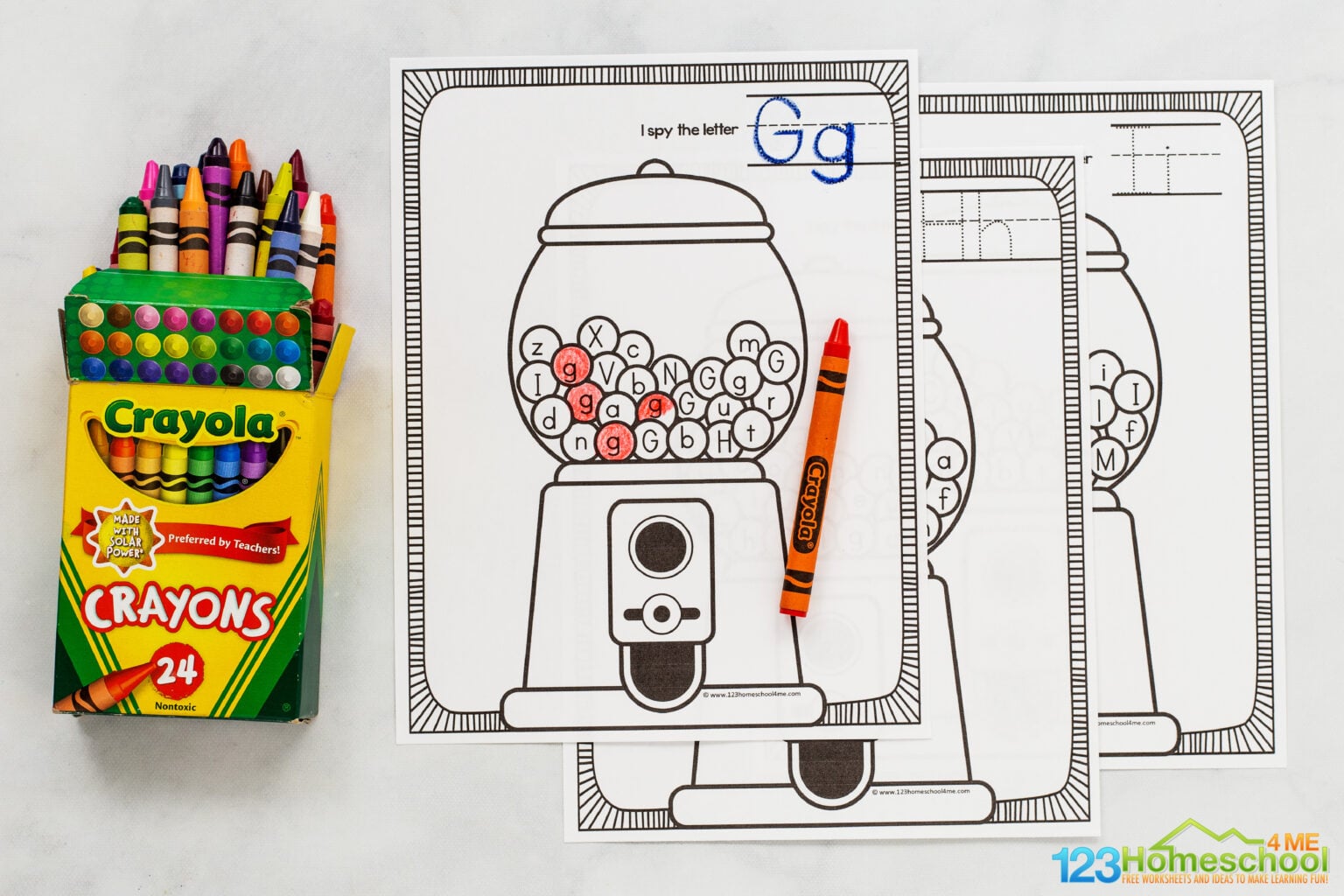 🖍️ I Spy Gumball Letters - FREE Printable Alphabet Worksheets pdf
