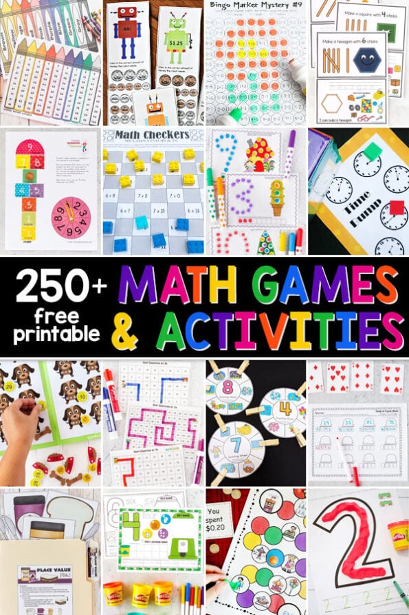 250+ FREE Printable Fun Math Activities for Kids