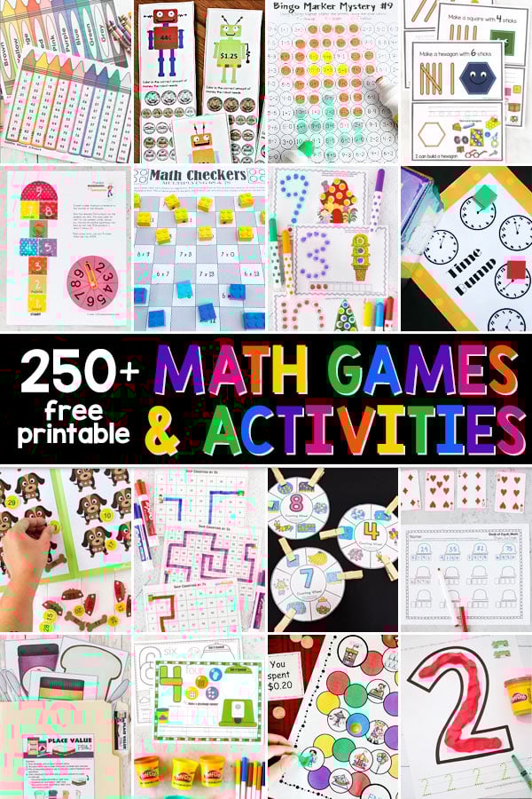 250+ FREE Printable Fun Math Activities for Kids