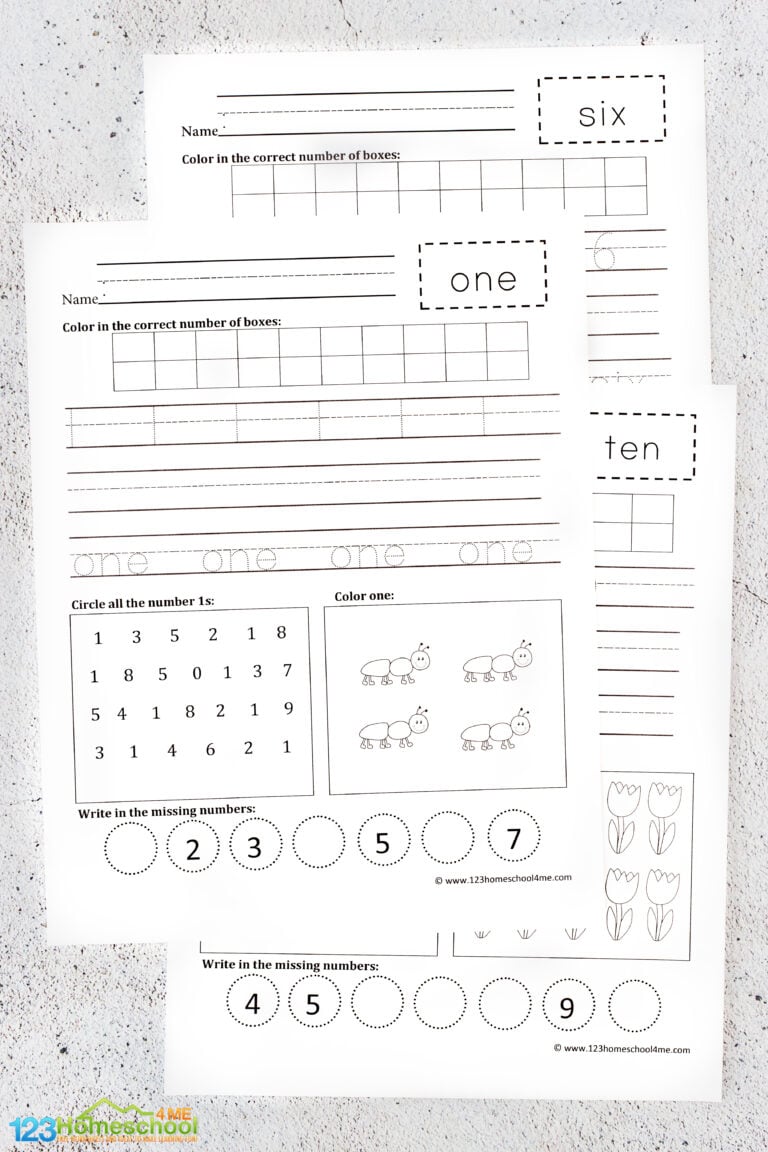 ️ FREE Number Writing Practice 1-20 Worksheets