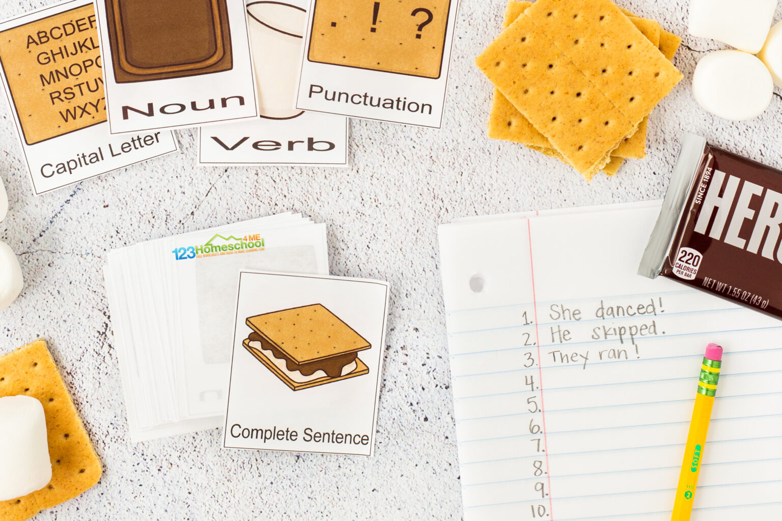 FREE Printable Smores Complete Sentences Game