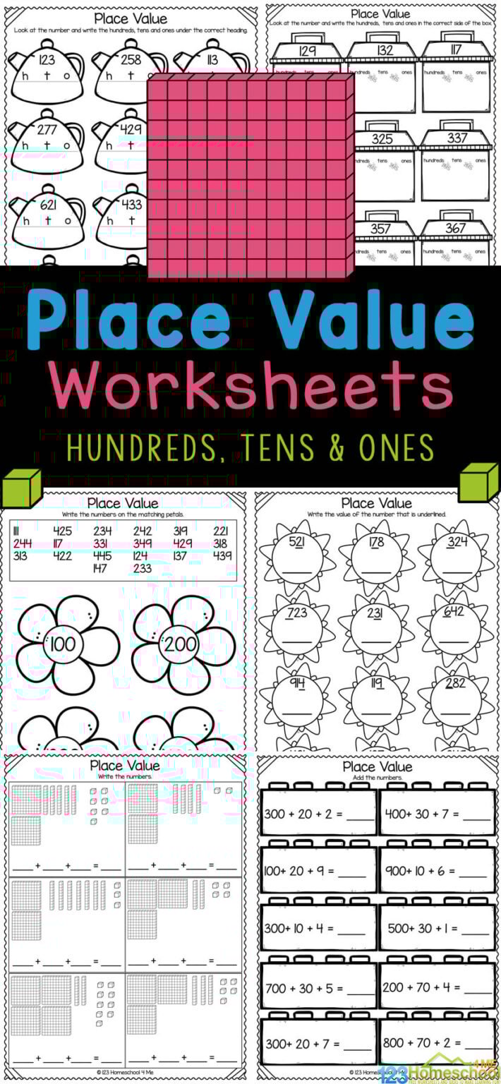 ️ Hundreds Tens and Ones Place Value Worksheets for 1st Graders