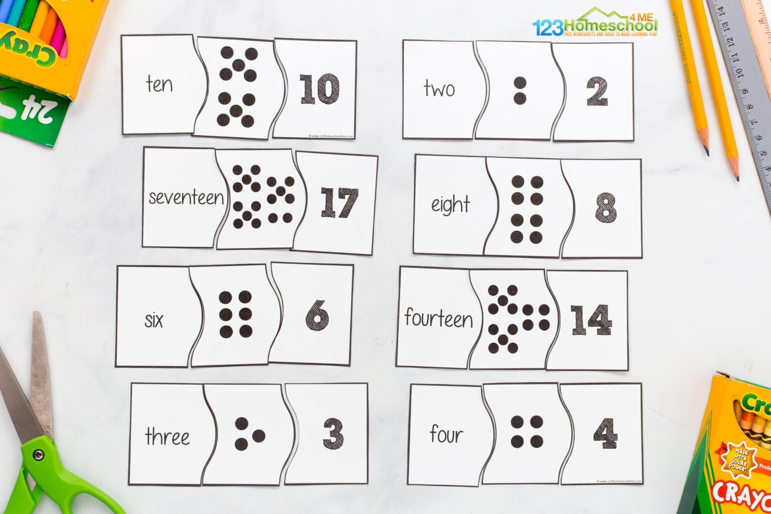 Free Printable Number Puzzles for Kindergarten