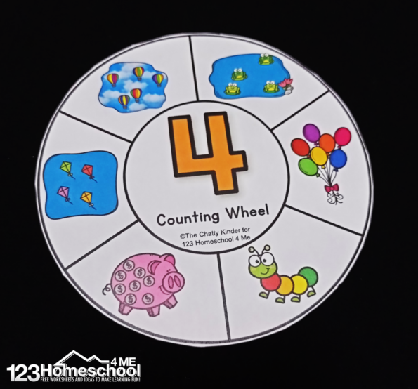 FREE Printable Counting Wheels Activity for Preschool