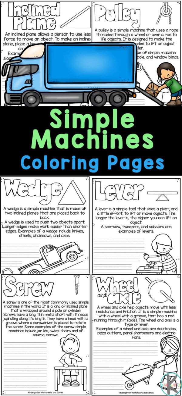 FREE Printable Simple Machines Worksheet Pack for Kids