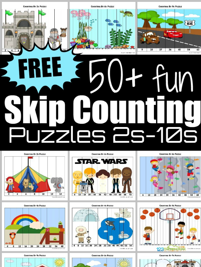 Skip Counting Puzzles - 123 Homeschool 4 Me