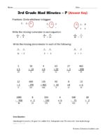FREE Printable 3rd Grade Math Minutes Worksheets pdf